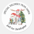 Personalized Special Delivery from Santa Cute Classic Round Sticker ...