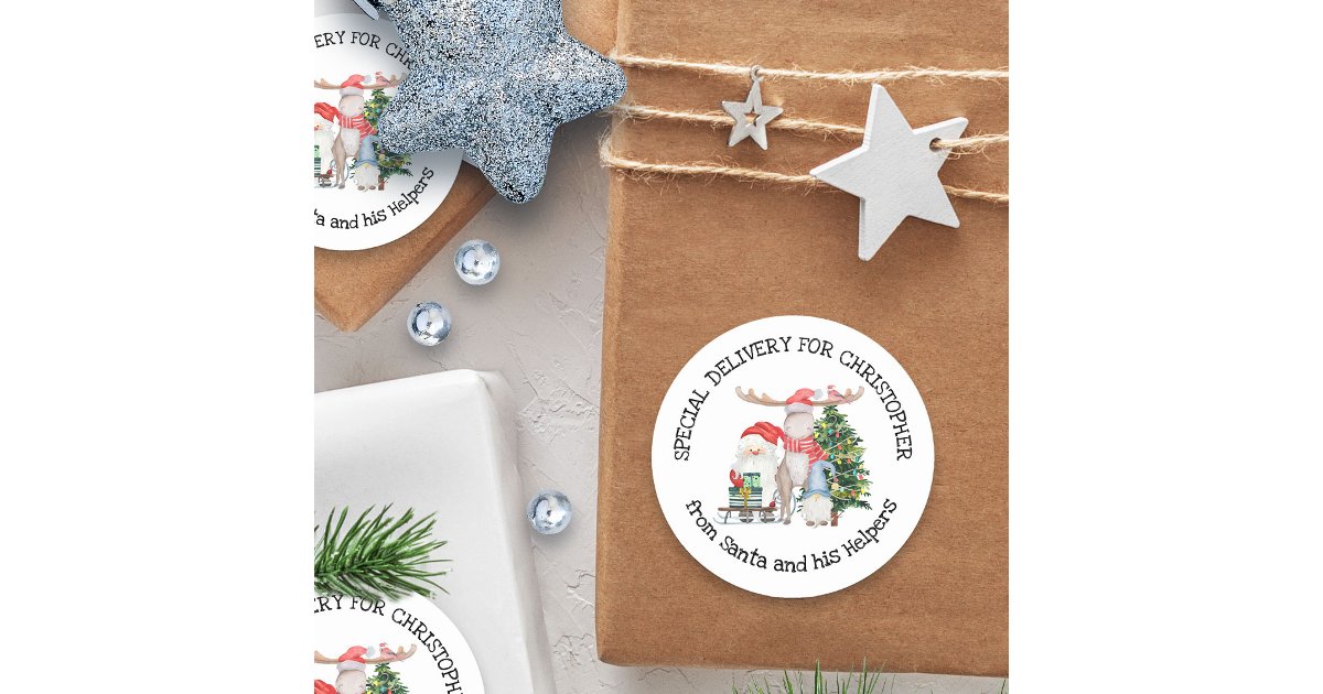 Personalized Special Delivery from Santa & Helpers Classic Round ...