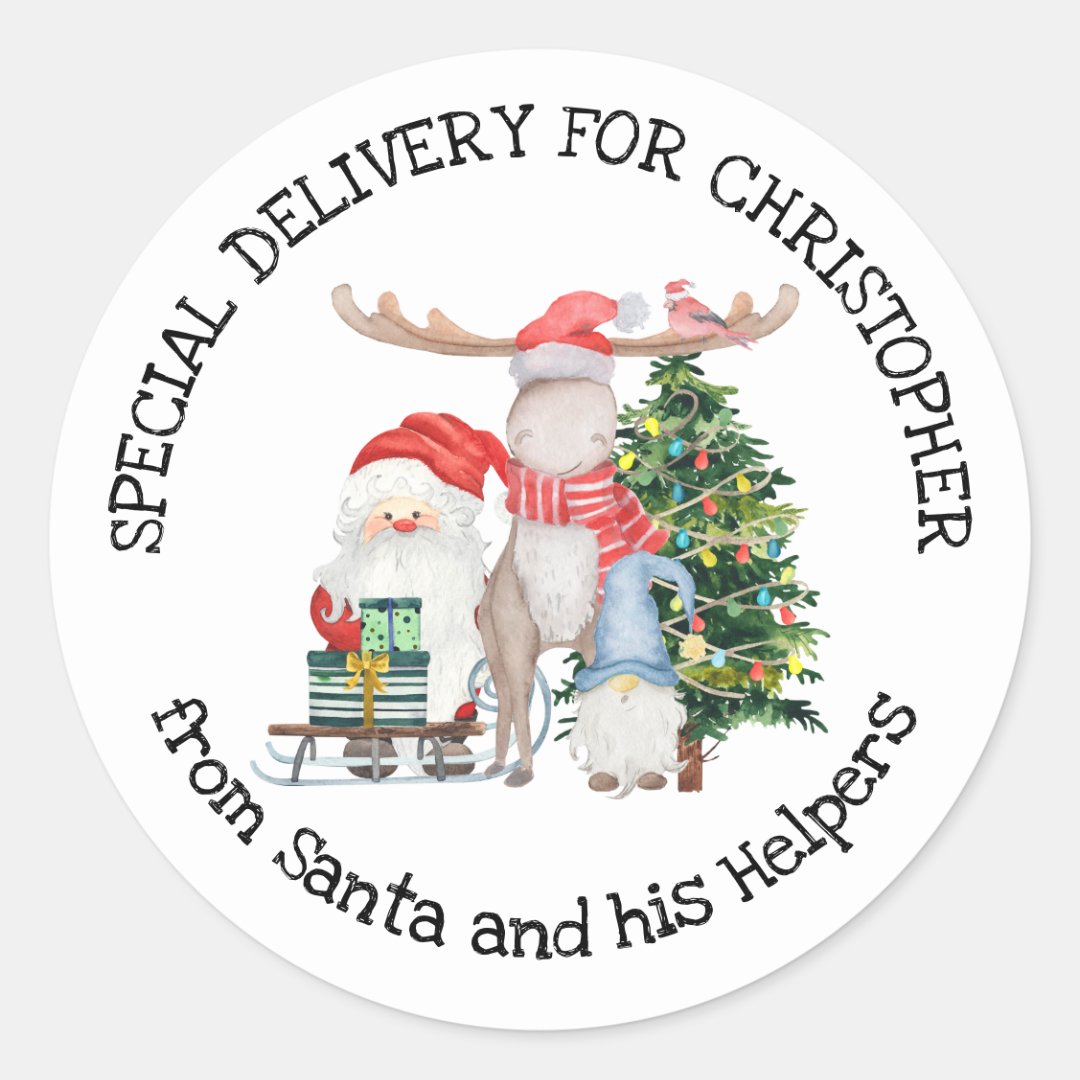 Personalized Special Delivery from Santa & Helpers Classic Round ...