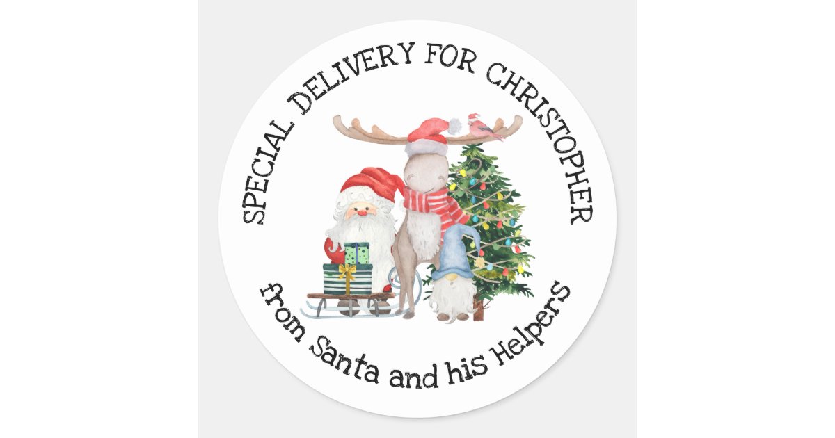 Personalized Special Delivery from Santa & Helpers Classic Round ...