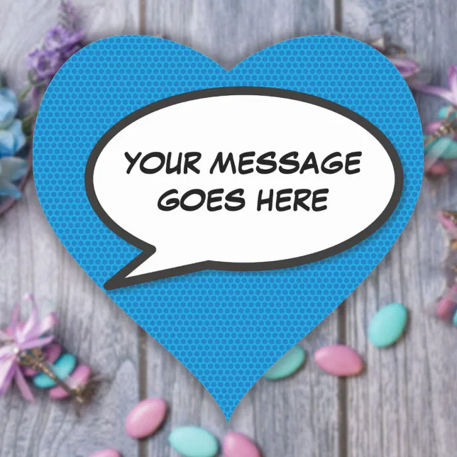 Personalized Speech Bubble Fun Comic Book Heart Sticker | Zazzle