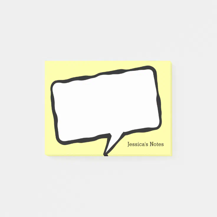 Personalized speech bubble yellow Post-it® notes | Zazzle