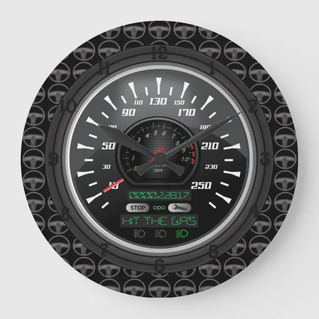 Personalized Speedometer Large Clock | Zazzle