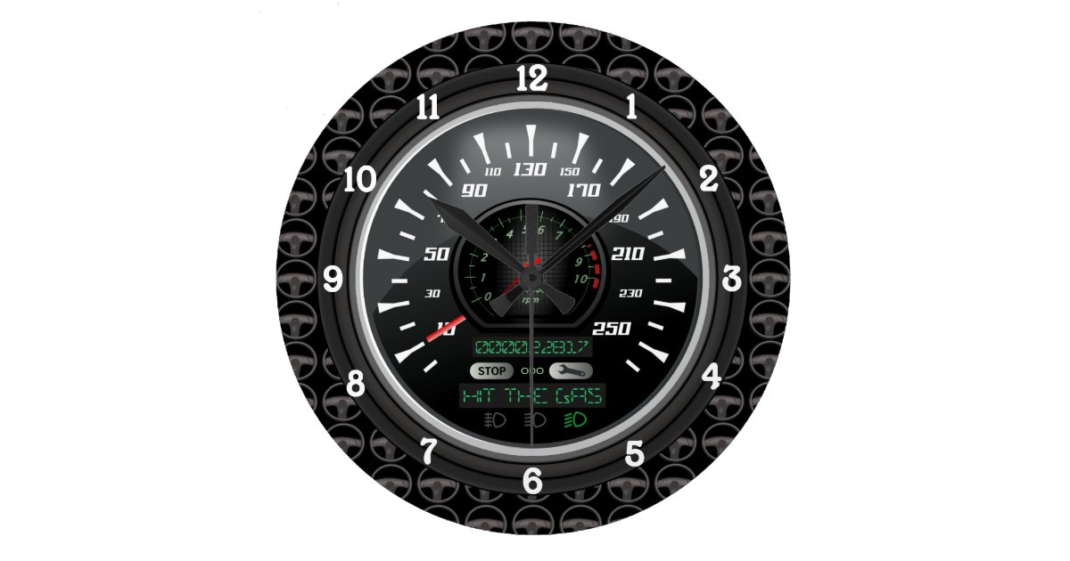 Personalized Speedometer V.2 Large Clock | Zazzle.com