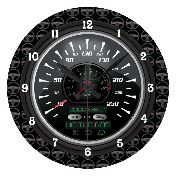 Personalized Speedometer V.2 Large Clock | Zazzle.com