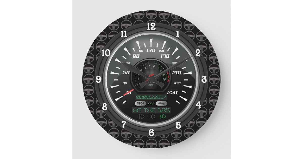 Personalized Speedometer V.2 Large Clock | Zazzle