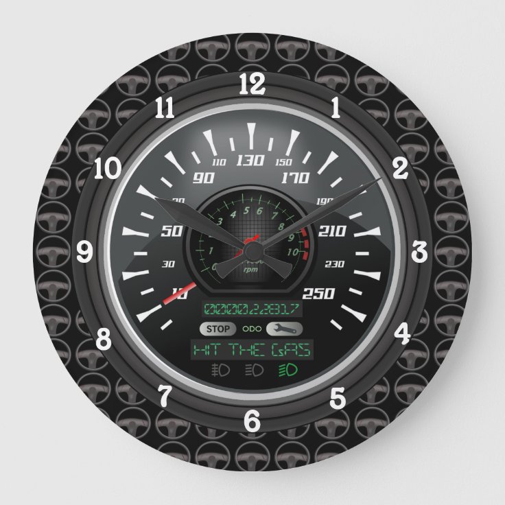 Personalized Speedometer V.2 Large Clock | Zazzle