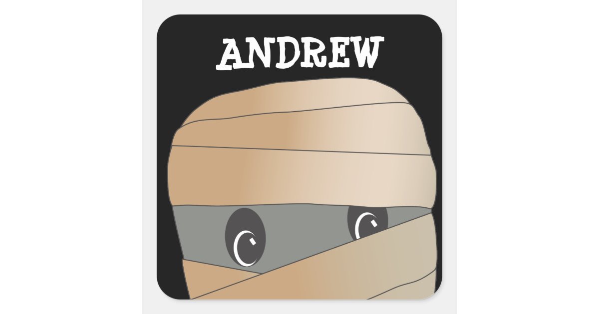 Personalized Spooky Mummy Halloween Sticker | Zazzle