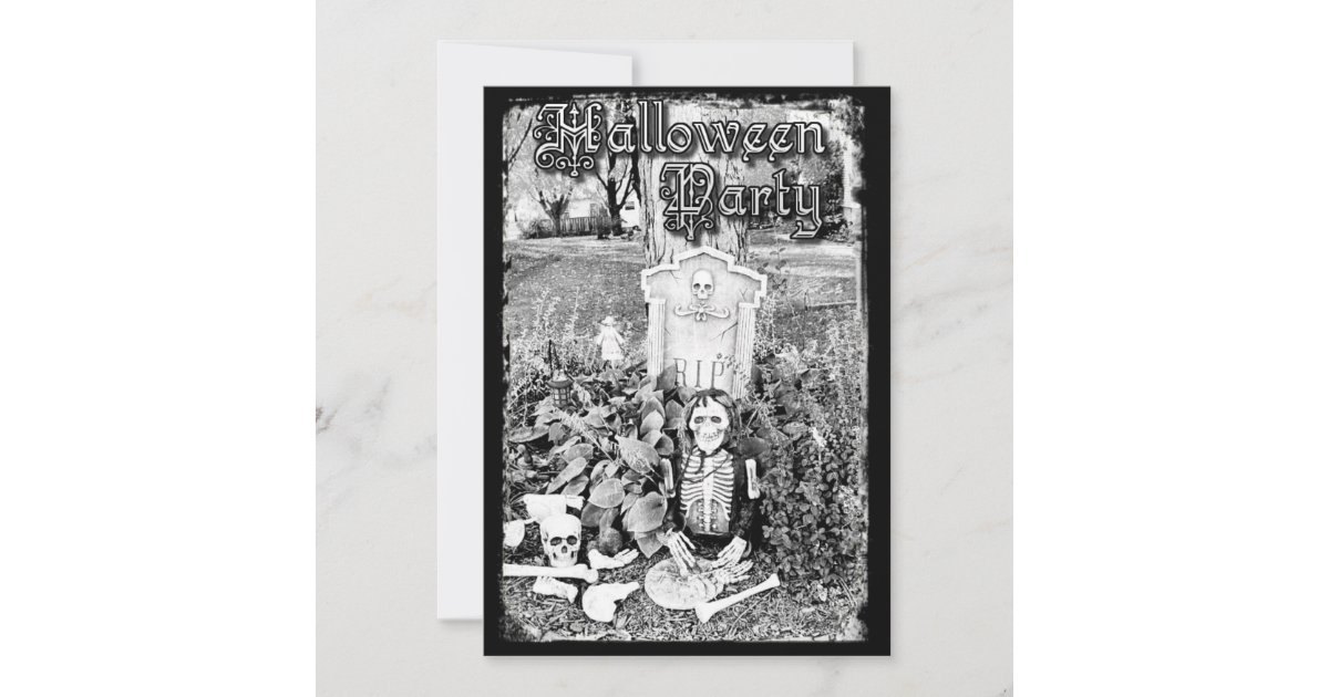 Personalized Spooky Tomb Halloween Party Invitation | Zazzle