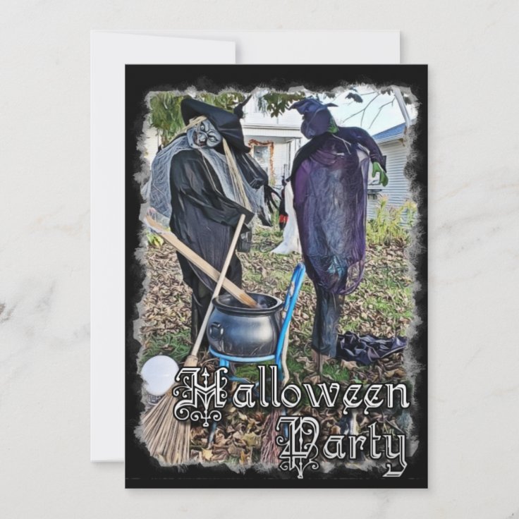 Personalized Spooky Witch Halloween Party Invitation | Zazzle