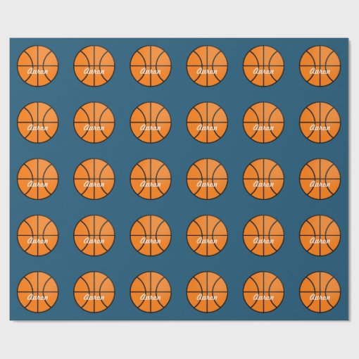 Personalized Sports Basketball Wrapping Paper | Zazzle