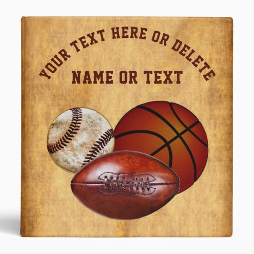 Personalized Sports Photo Album Binder, Your Text 3 Ring Binder | Zazzle