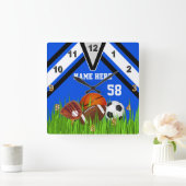 Personalized Sports Themed Room Decor Sports Clock | Zazzle