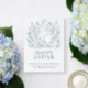 Personalized Spring Easter Bunny Green Floral Letterpress Photo Cards ...