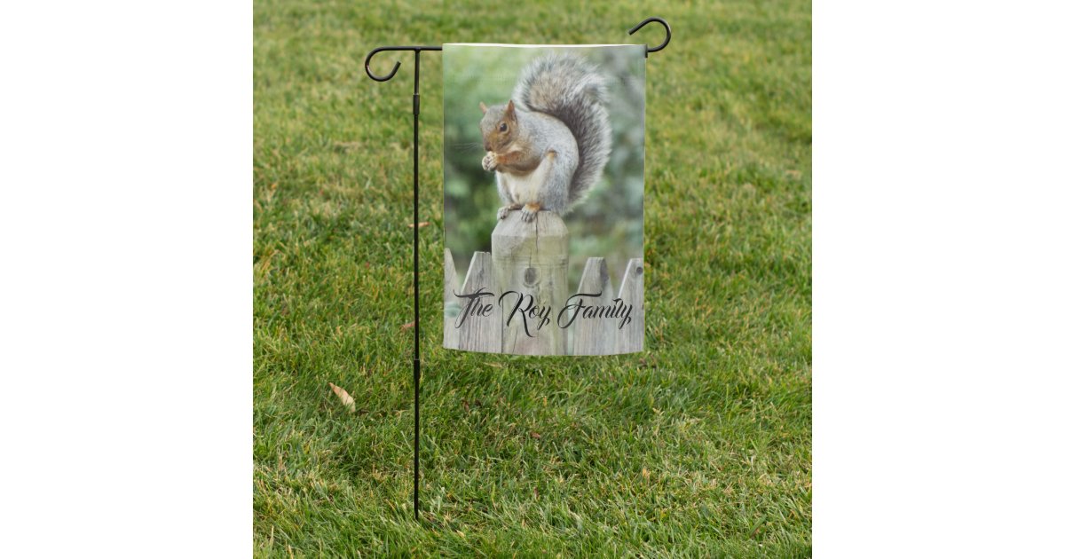 Personalized Squirrel garden flag | Zazzle