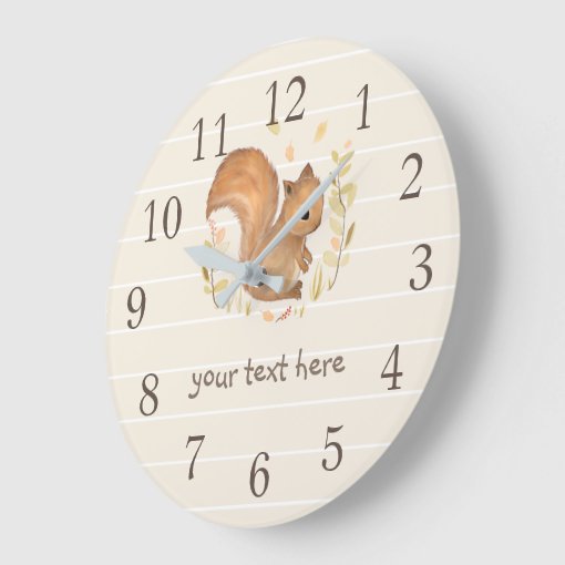 Personalized Squirrel Wall Clock | Zazzle