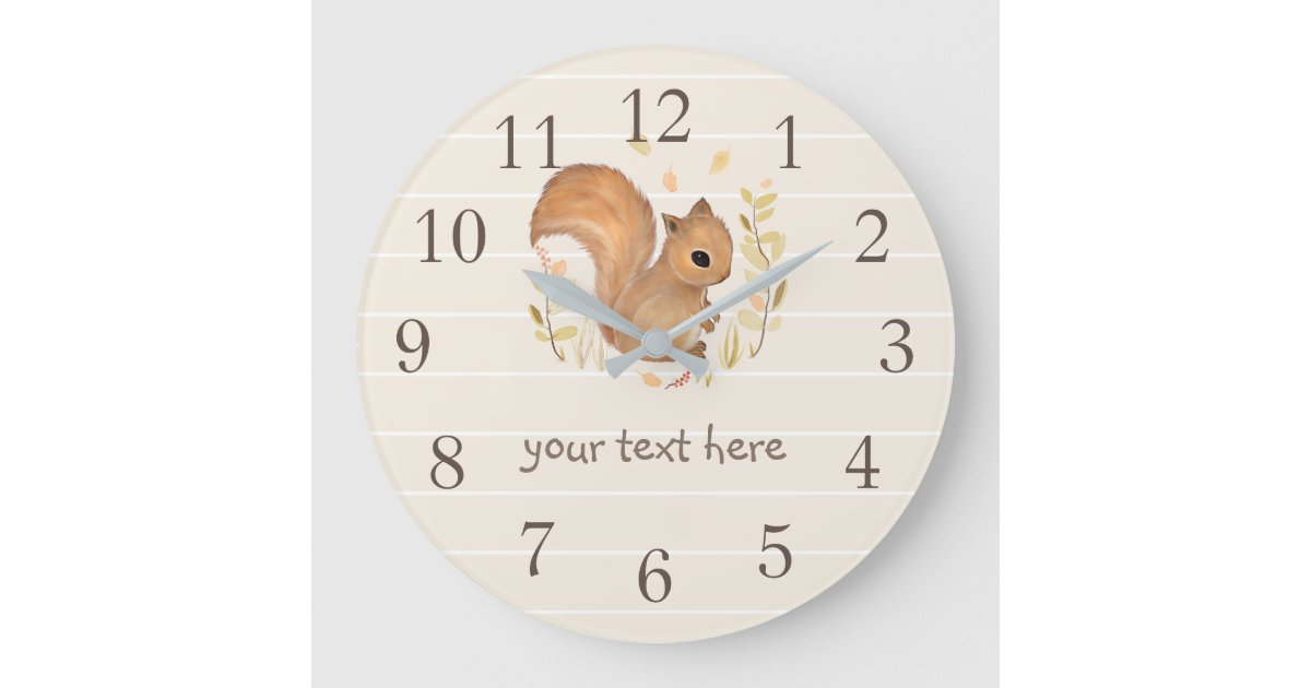 Personalized Squirrel Wall Clock | Zazzle