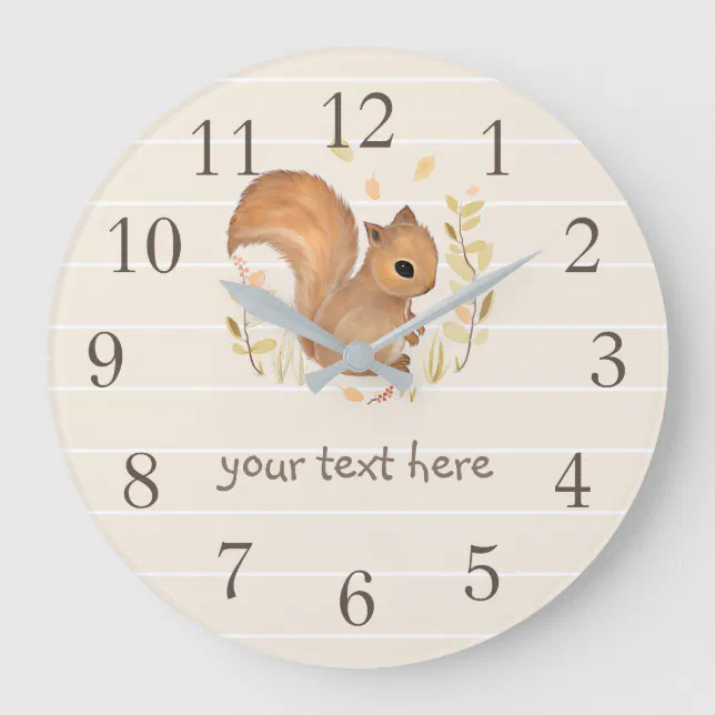 Personalized Squirrel Wall Clock | Zazzle