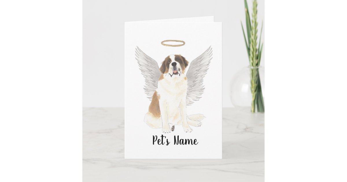 Personalized St. Bernard Sympathy Memorial Card | Zazzle