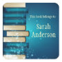 Personalized Stack of Books Bookplate Sticker | Zazzle