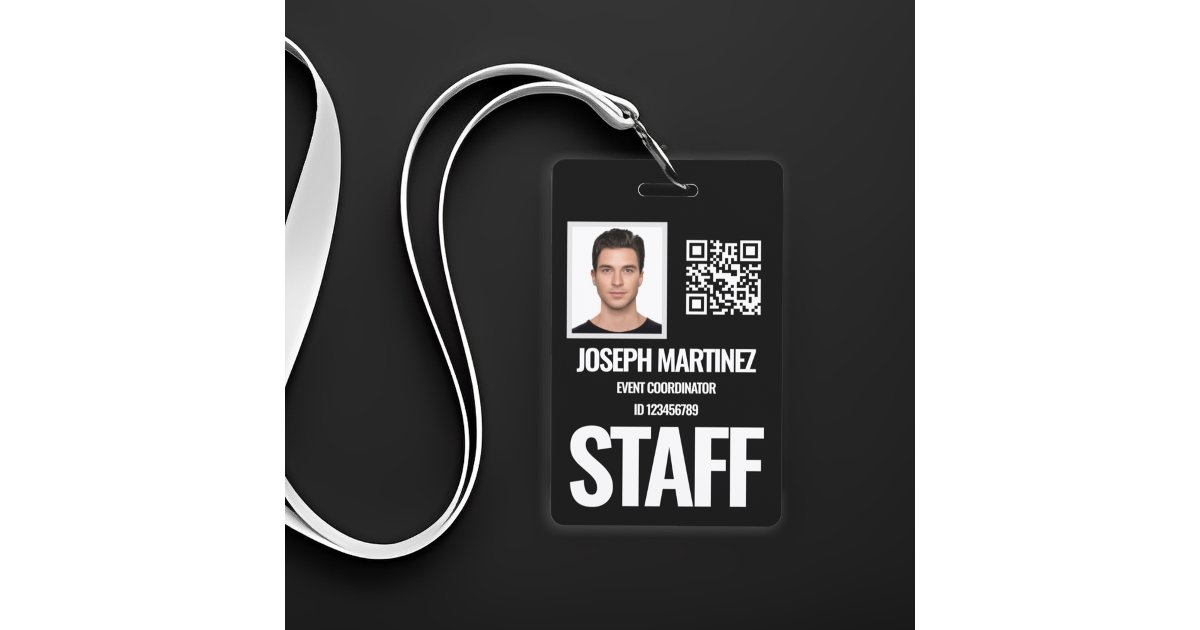 Personalized Staff Employee Photo ID Badge | Zazzle
