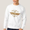 Personalized Star Badge Pilot Wings Embroidered Sweatshirt | Zazzle