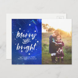 Personalized Star Christmas card postcard | Zazzle