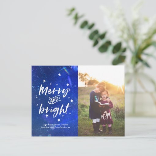 Personalized Star Christmas card postcard | Zazzle