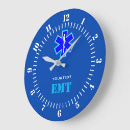 Personalized Star of Life Paramedic Services on a Large Clock | Zazzle
