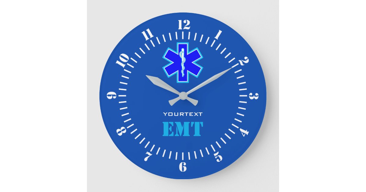 Personalized Star of Life Paramedic Services on a Large Clock | Zazzle