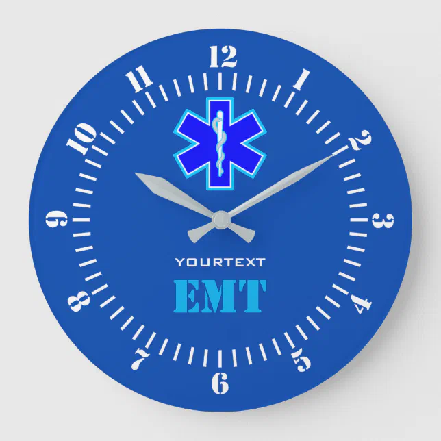 Personalized Star of Life Paramedic Services on a Large Clock | Zazzle