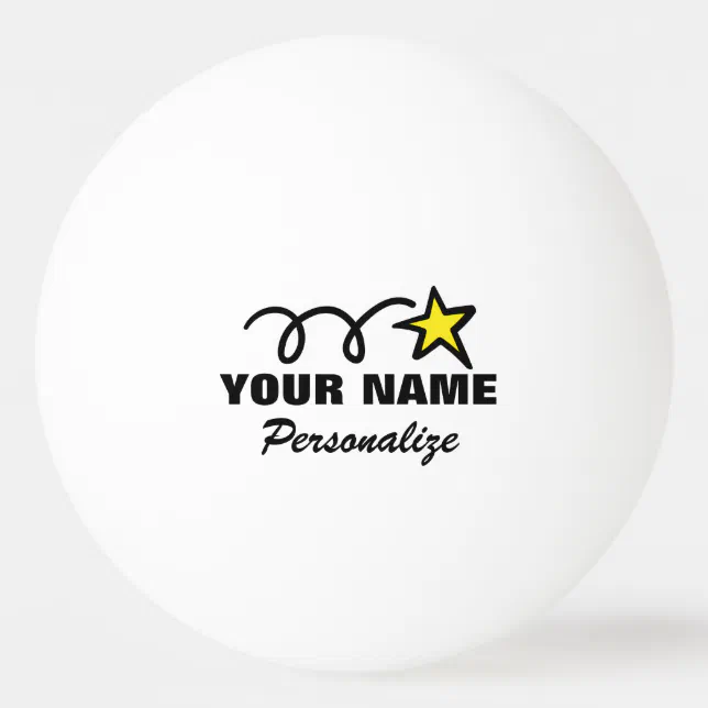 Personalized star ping pong ball for table tennis | Zazzle