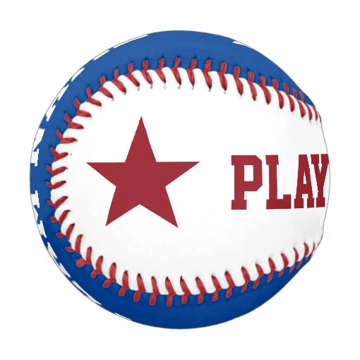 Personalized Star Player Team Names red white blue Baseball | Zazzle