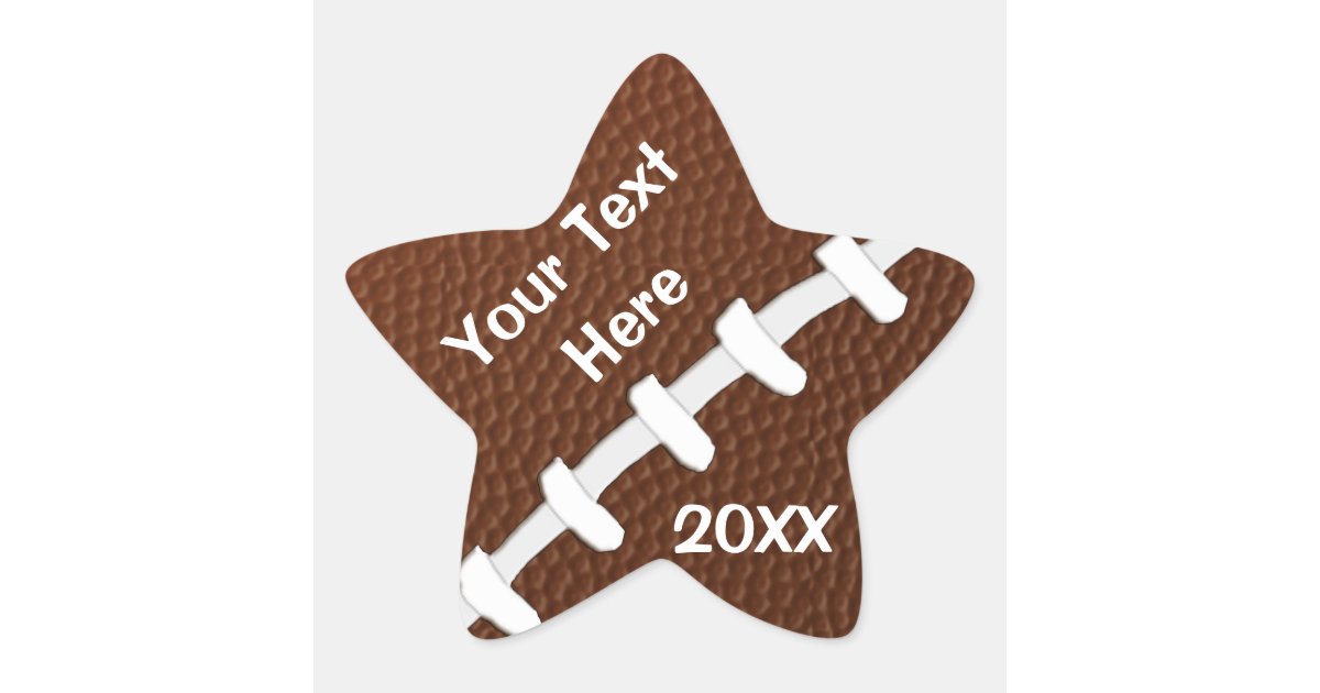 Personalized STAR Shaped Football Stickers | Zazzle