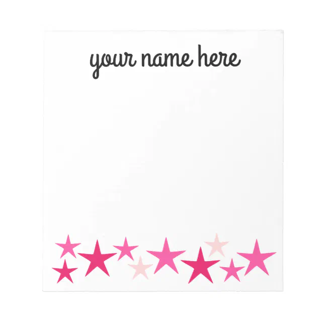 Personalized Stars Stationery for Girls Notepad | Zazzle