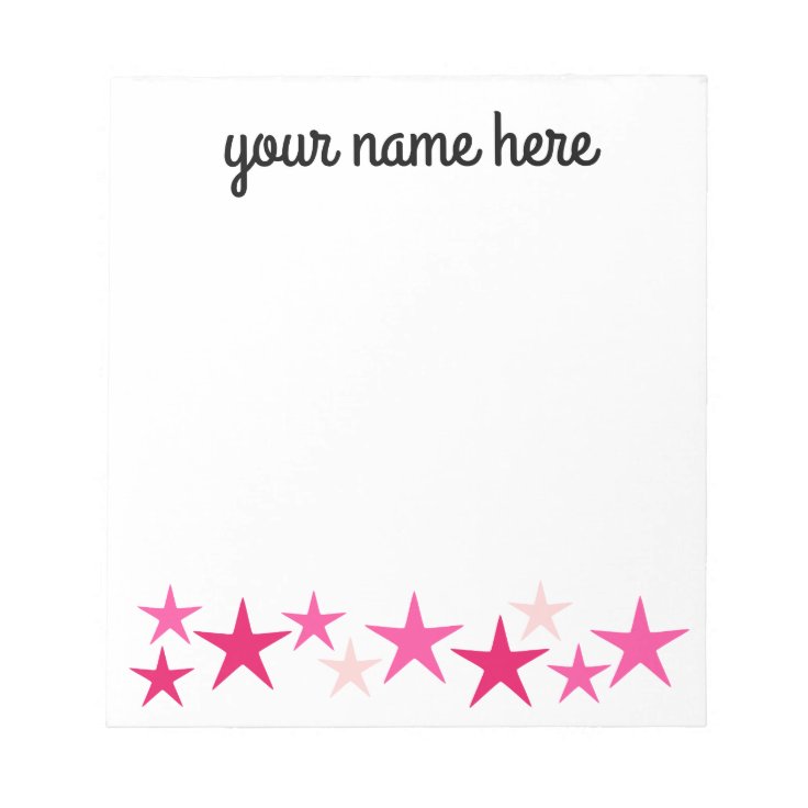 Personalized Stars Stationery for Girls Notepad | Zazzle
