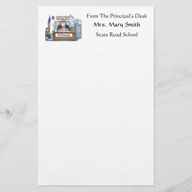 Personalized Stationary for the Principal Stationery | Zazzle