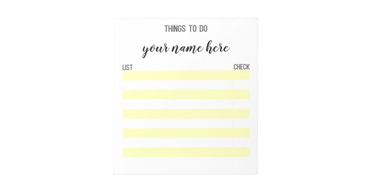 Personalized Stationery Checklist Notepad | Zazzle
