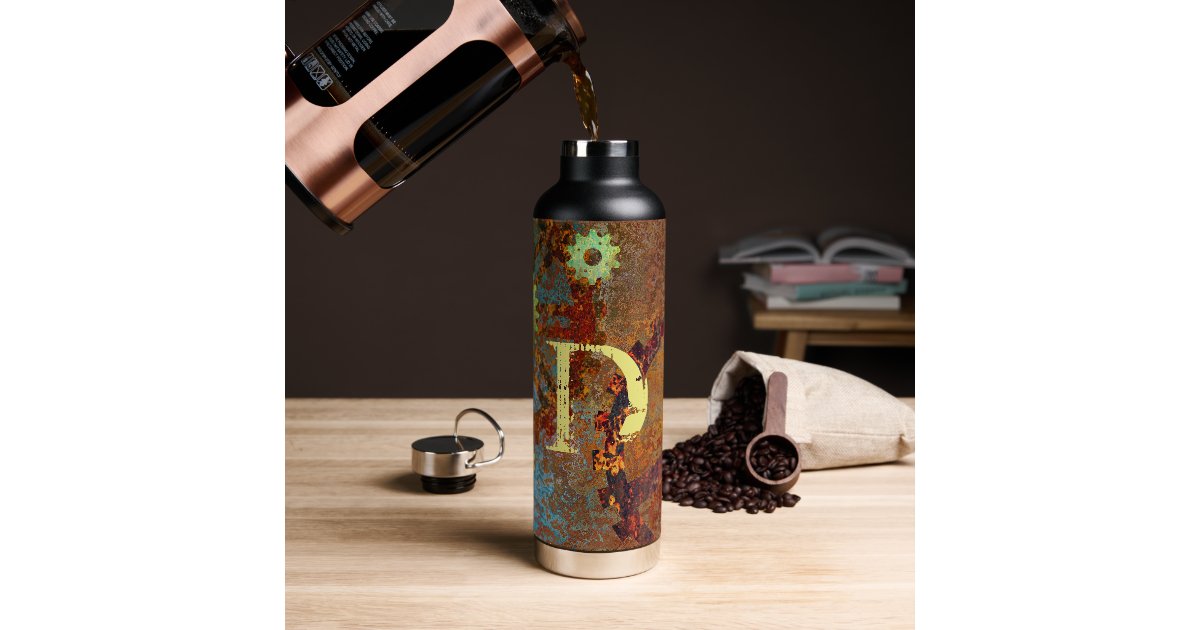 Personalized Steampunk Rusty Clockwork Gears Water Bottle | Zazzle
