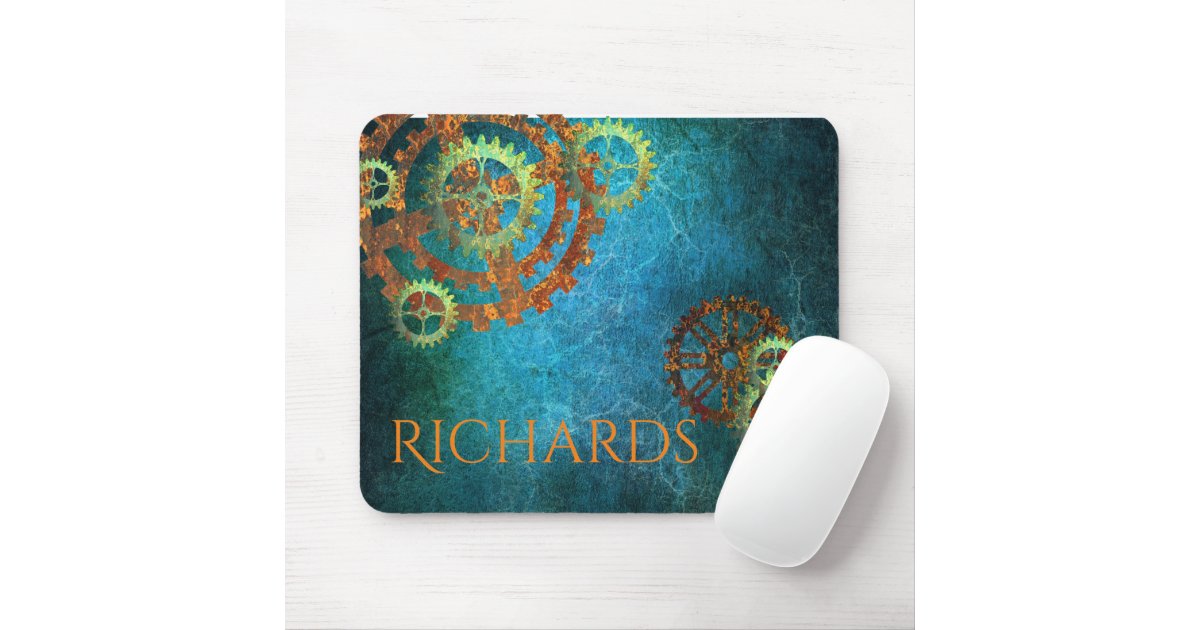 Personalized Steampunk Rusty Gears Mouse Pad | Zazzle