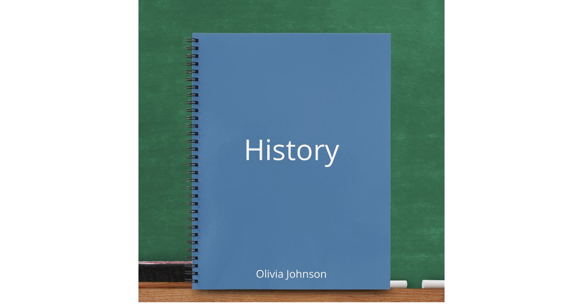 Personalized Steel Blue History Educational Notebook | Zazzle