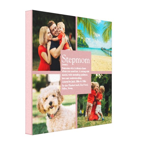 Personalized Stepmom Definition 4 Photo Blush Pink Canvas Print Zazzle