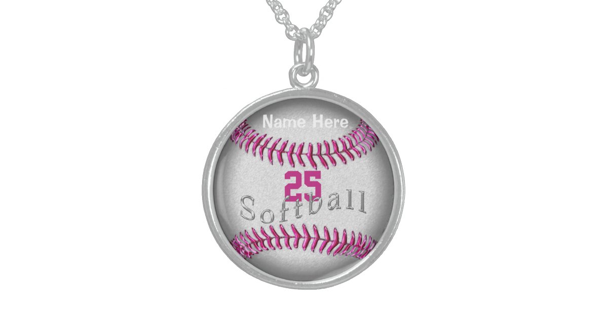 Personalized Sterling Silver Softball Jewelry | Zazzle