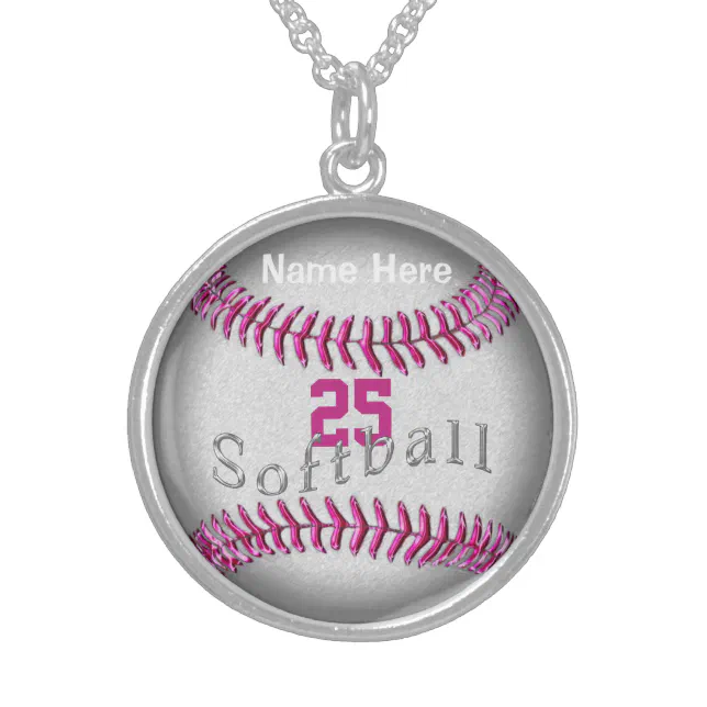 Personalized Sterling Silver Softball Jewelry | Zazzle