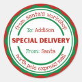 Personalized Sticker Special Delivery from Santa | Zazzle