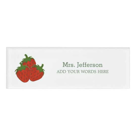 Personalized Strawberry Nametag Name Tag | Zazzle.com