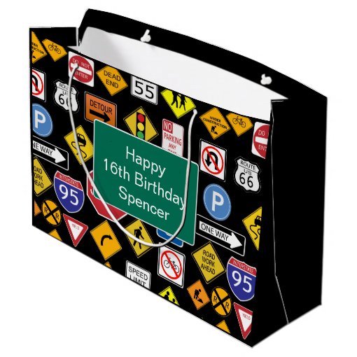 Personalized Street Sign Multi-Occasion Large Gift Bag | Zazzle