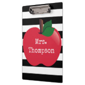 Personalized Striped Apple Clipboard | Zazzle