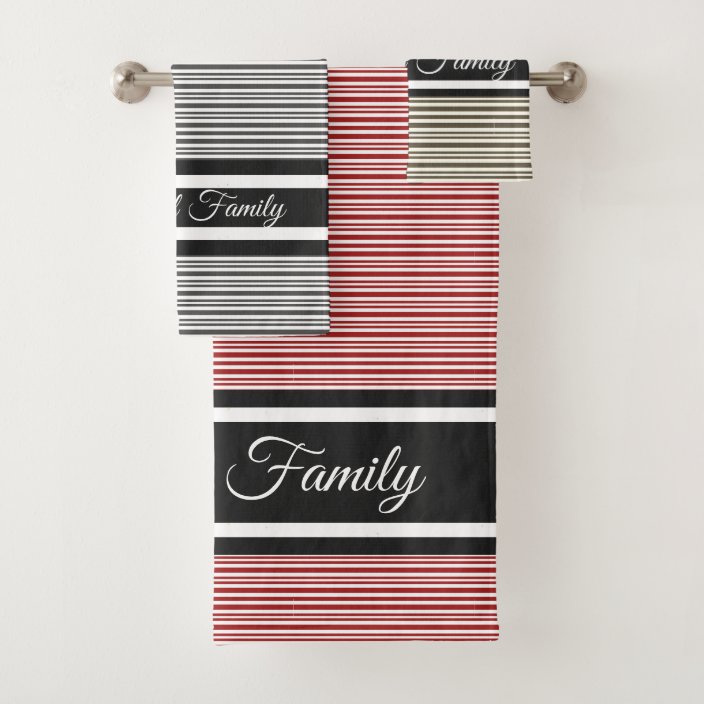 Personalized Striped Elegance Bath Towel Set | Zazzle.com