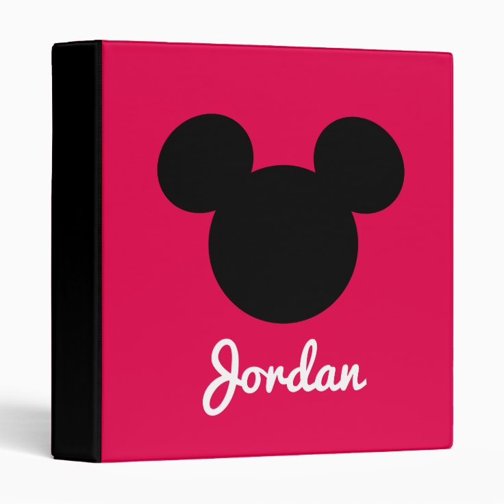 Personalized Striped Mickey Head Silhouette Binder | Zazzle